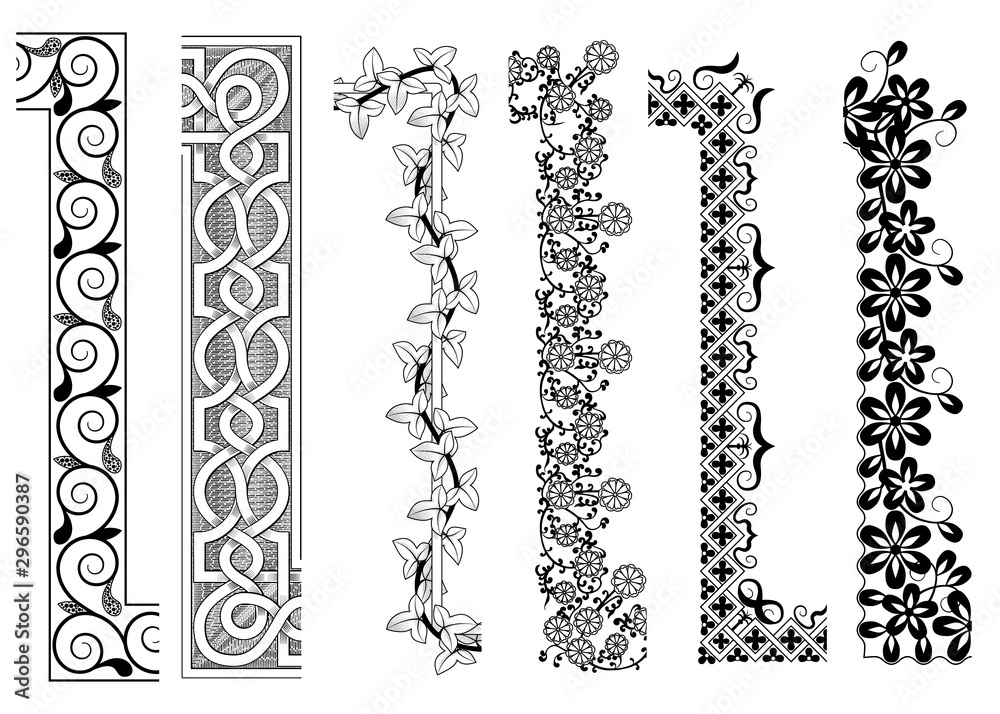Ornamental border seamless patterns with inner and outer corner Stock ...
