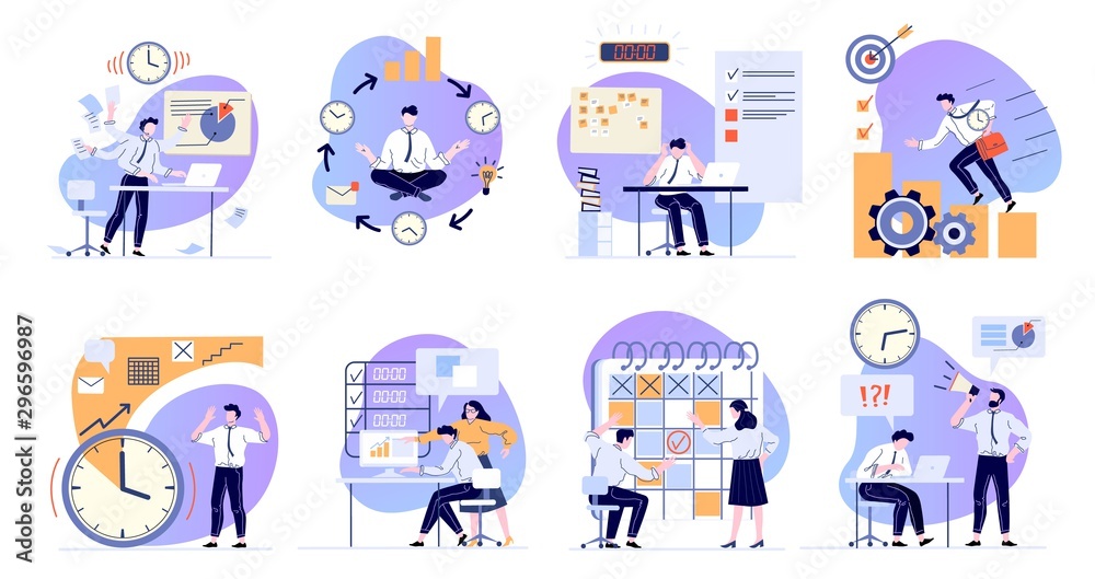 Time management. Scheduling working tasks, deadline schedule and office ...