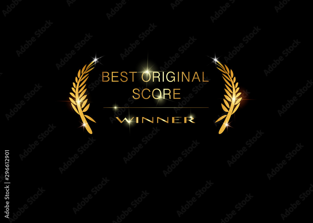 Gold vector best original score winner concept template with golden ...