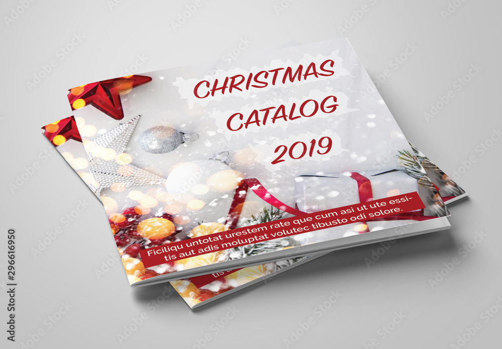 Catalog Layout with Red and Green Accents Stock Template | Adobe Stock