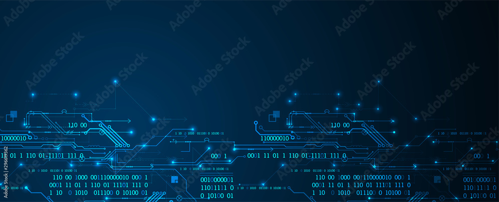 Abstract technology concept. Circuit board, high computer color ...