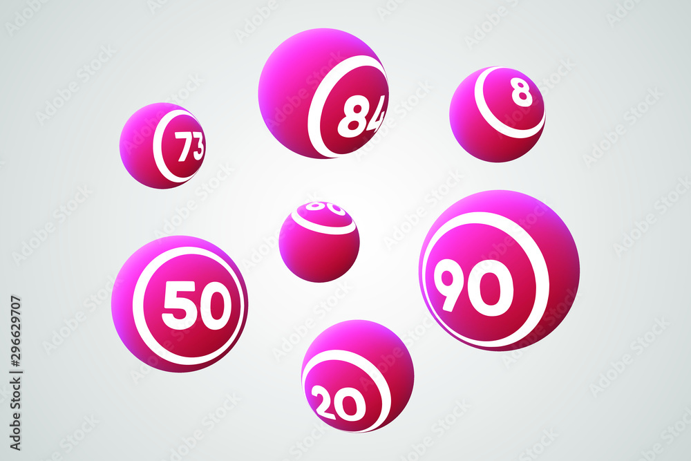 Pink Bingo Balls Vector Illustration Stock Vector | Adobe Stock
