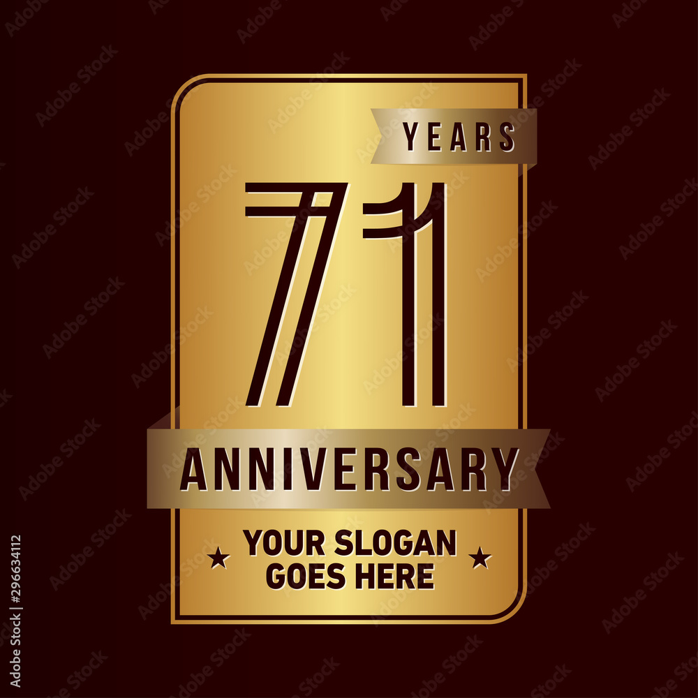 Vetor de 71 years anniversary design template. Seventy-one years ...