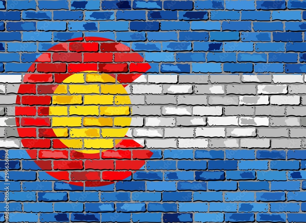 Colorado map on a brick wall - Illustration, The state of Colorado map ...