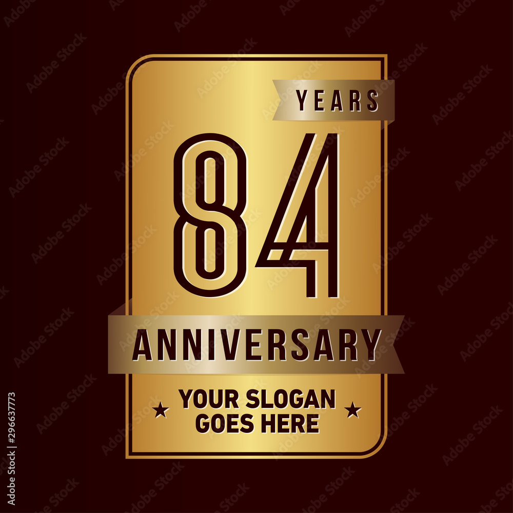84 years anniversary design template. Eighty-four years celebration ...