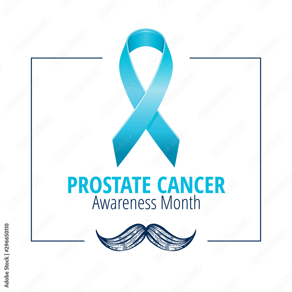 Vecteur Stock Prostate cancer awareness ribbon with moustaches. Men ...
