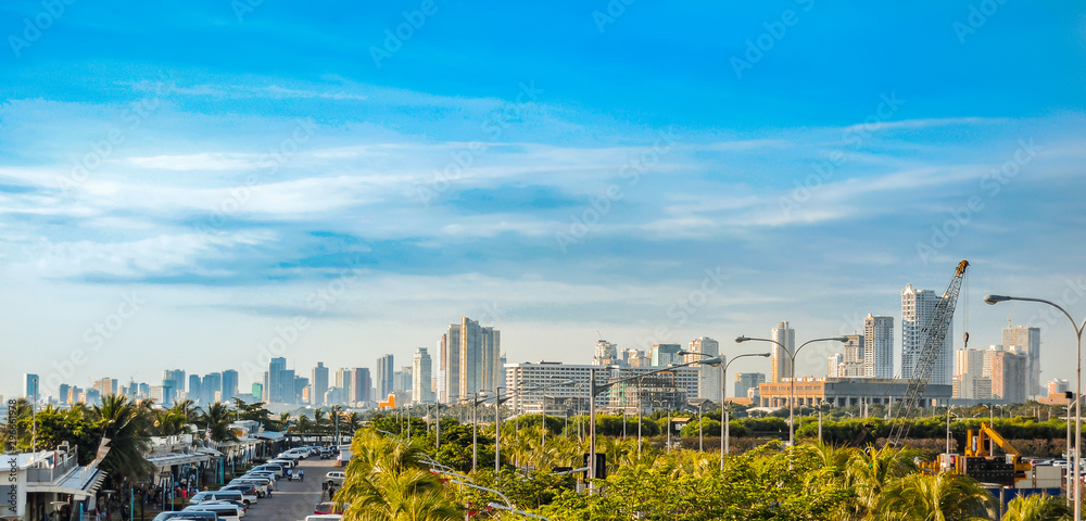 Poster Panoramic shot view of Manila City Philippines from Manila Bay ...