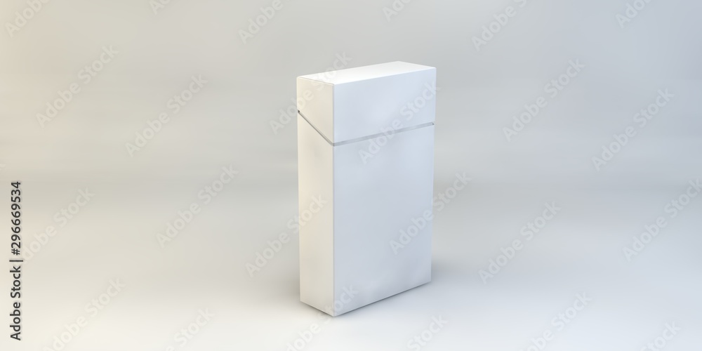 3d render illustration cigarettes box mock up isolated on white ...