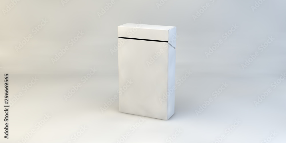 3d render illustration cigarettes box mock up isolated on white ...