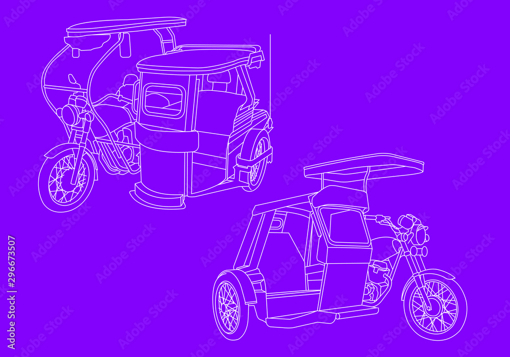 Manila tricycle Philippine landmark vector Stock Vector | Adobe Stock
