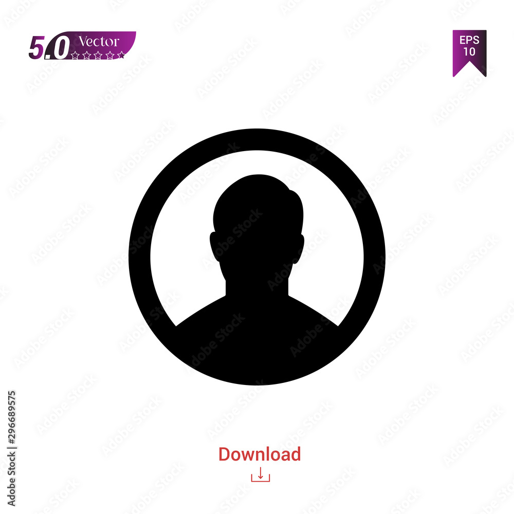 Outline Black user icon vector isolated on white background. Popular ...