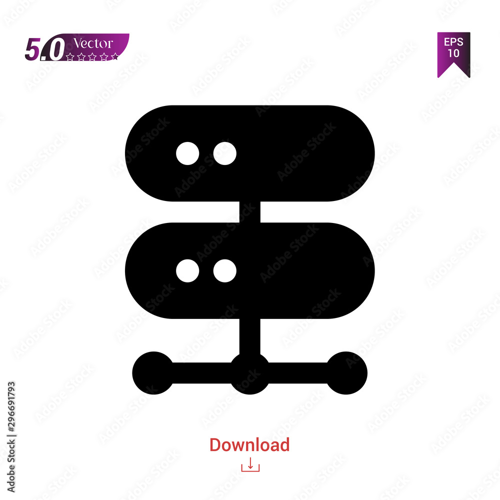 Outline Black server vector isolated on white background. Popular icons ...