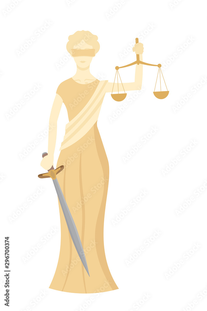 Themis statue flat vector illustration Stock Vector | Adobe Stock