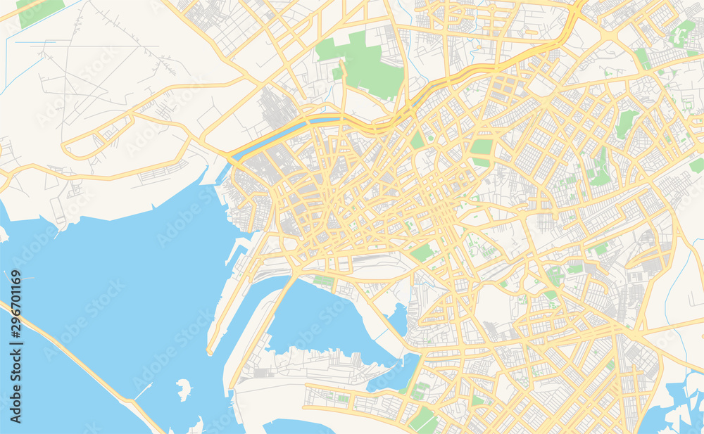 Printable street map of Karachi, Pakistan Stock Vector | Adobe Stock