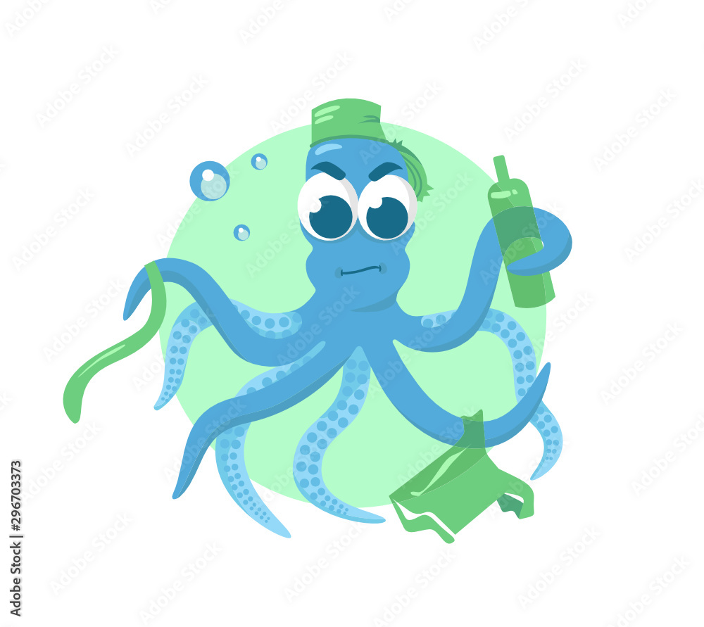 Ocean pollution \ octopus tragically caught in the remains of a plastic ...