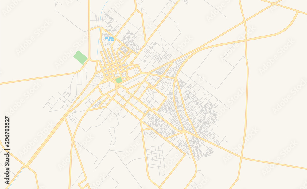 Printable street map of Sargodha, Pakistan Stock Vector | Adobe Stock