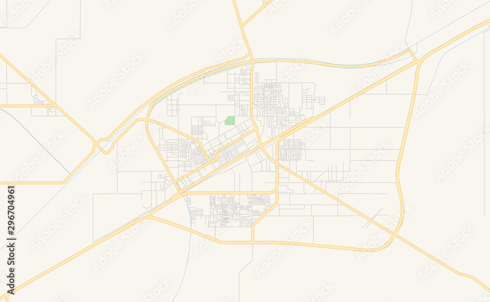 Printable street map of Okara, Pakistan Stock Vector | Adobe Stock