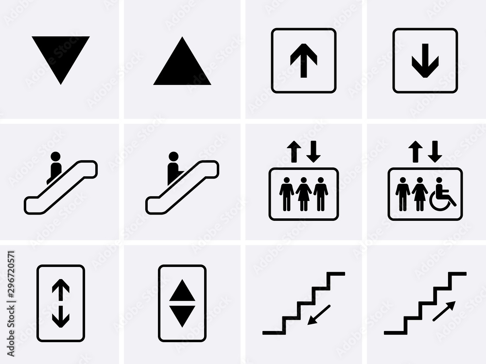 Elevator Icons set. Stock Vector | Adobe Stock