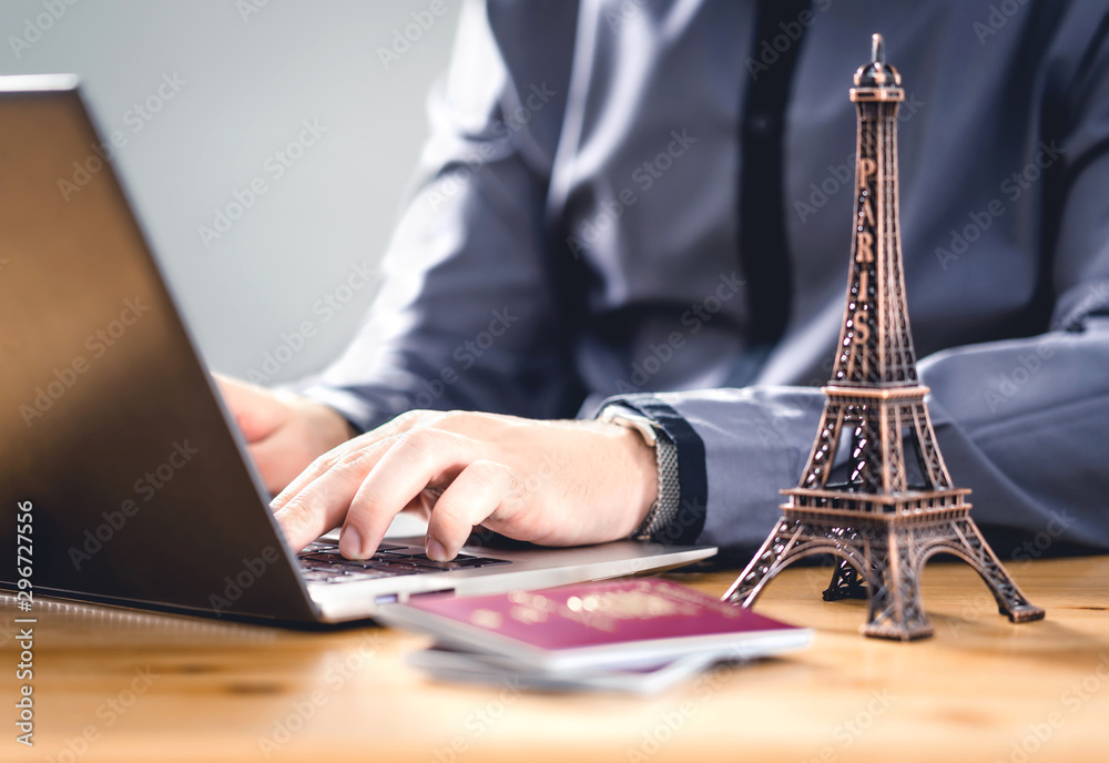 Passport for vacation. Travel document for online reservation or ...