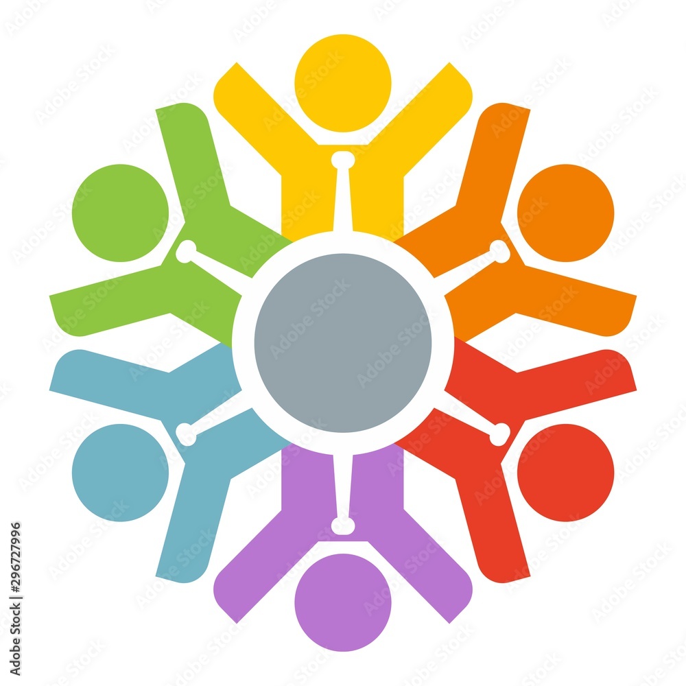 Team working logo. Flat illustration of team working vector logo for ...