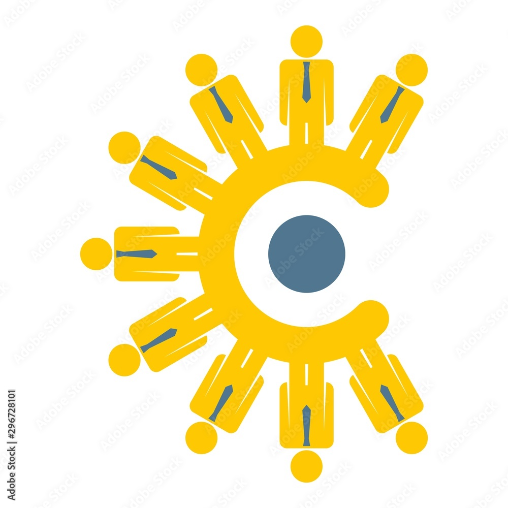 Coworking people logo. Flat illustration of coworking people vector ...