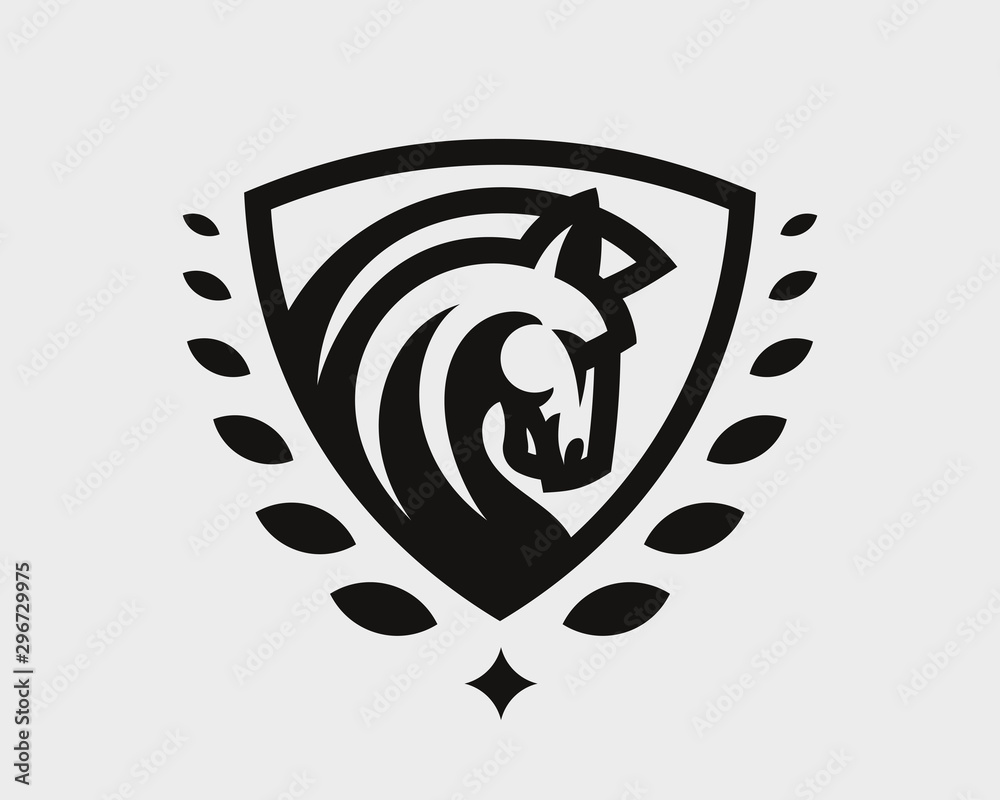 Stallion modern mascot logo. Horse template design emblem for a sport ...