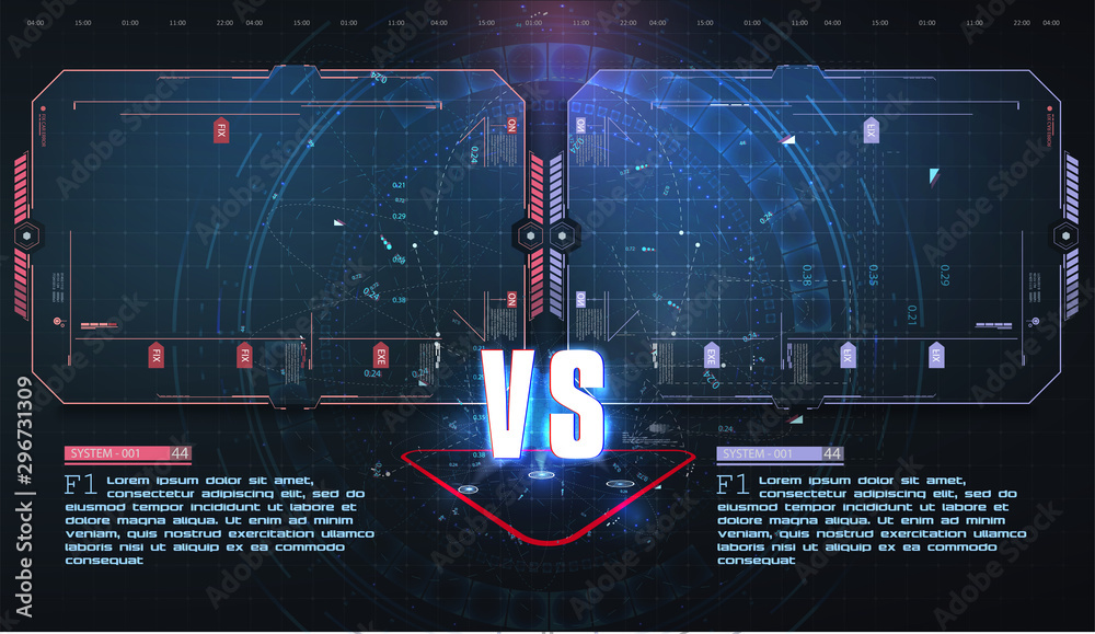 VS, Versus futuristic design. Battle headline template. Futuristic ...
