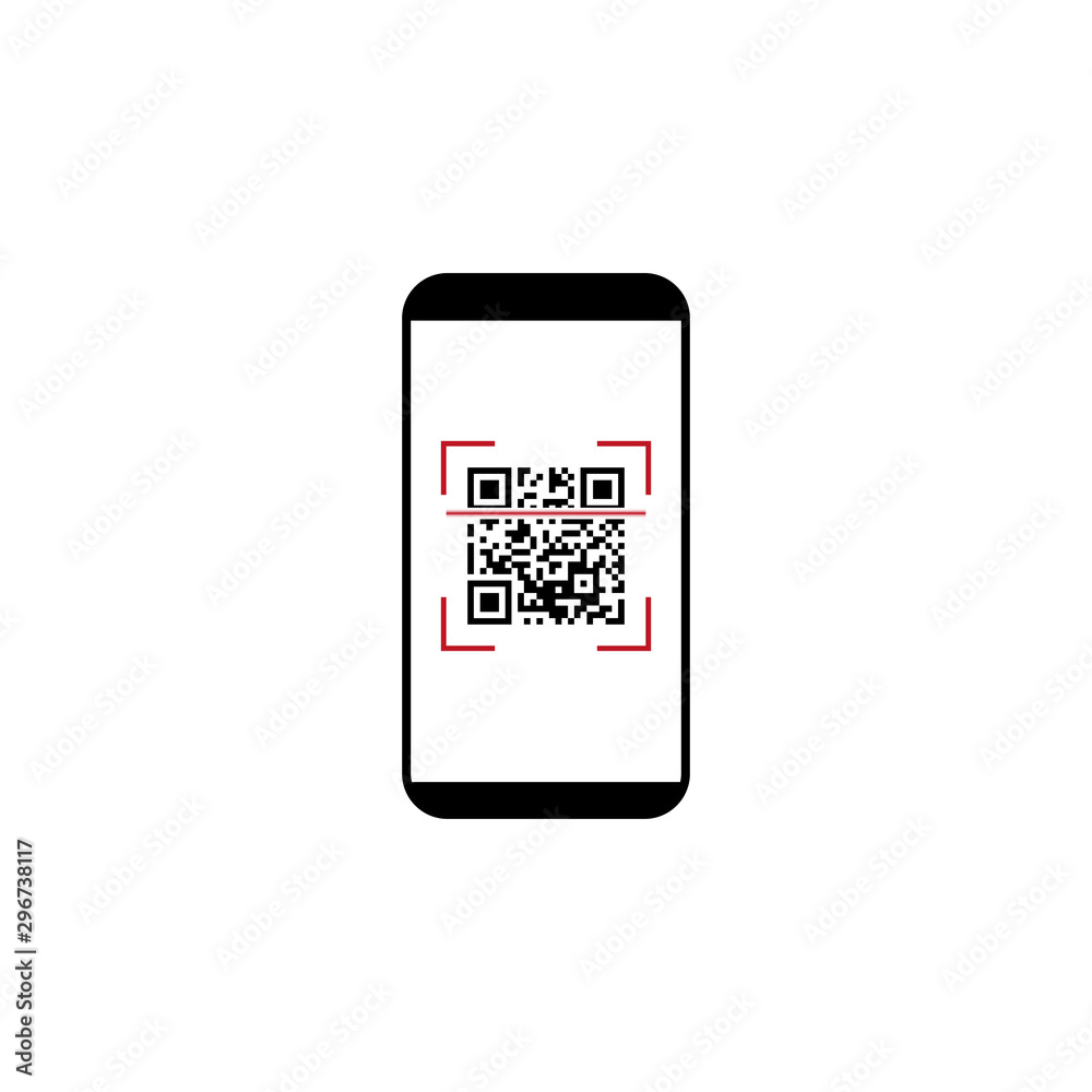 Smartphone, QR code icon. Vector illustration, flat design. Stock ...