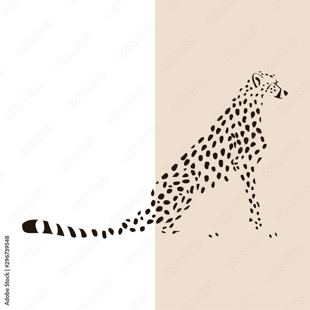 Sitting Cheetah Silhouette
