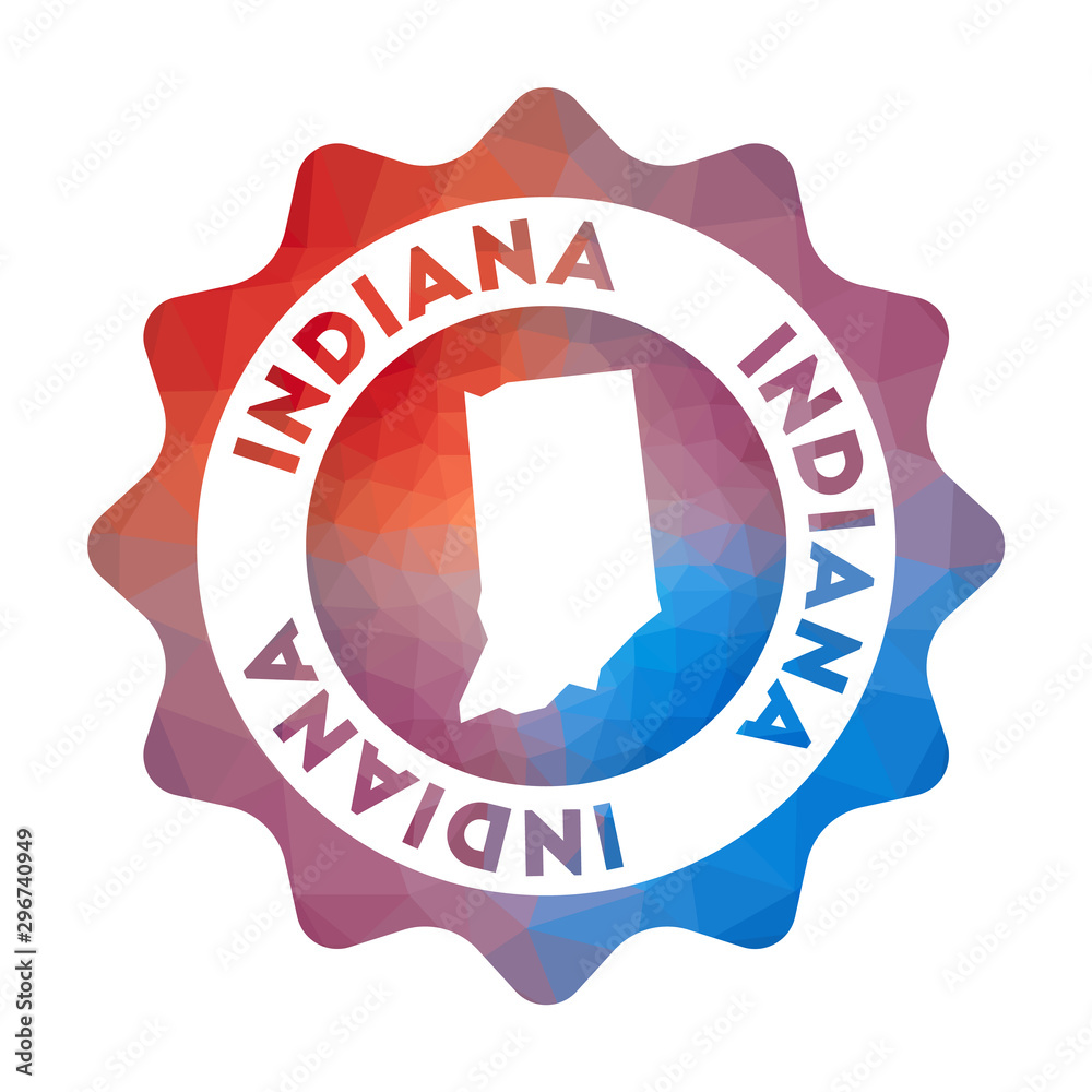 Indiana low poly logo. Colorful gradient travel logo of the us state in ...