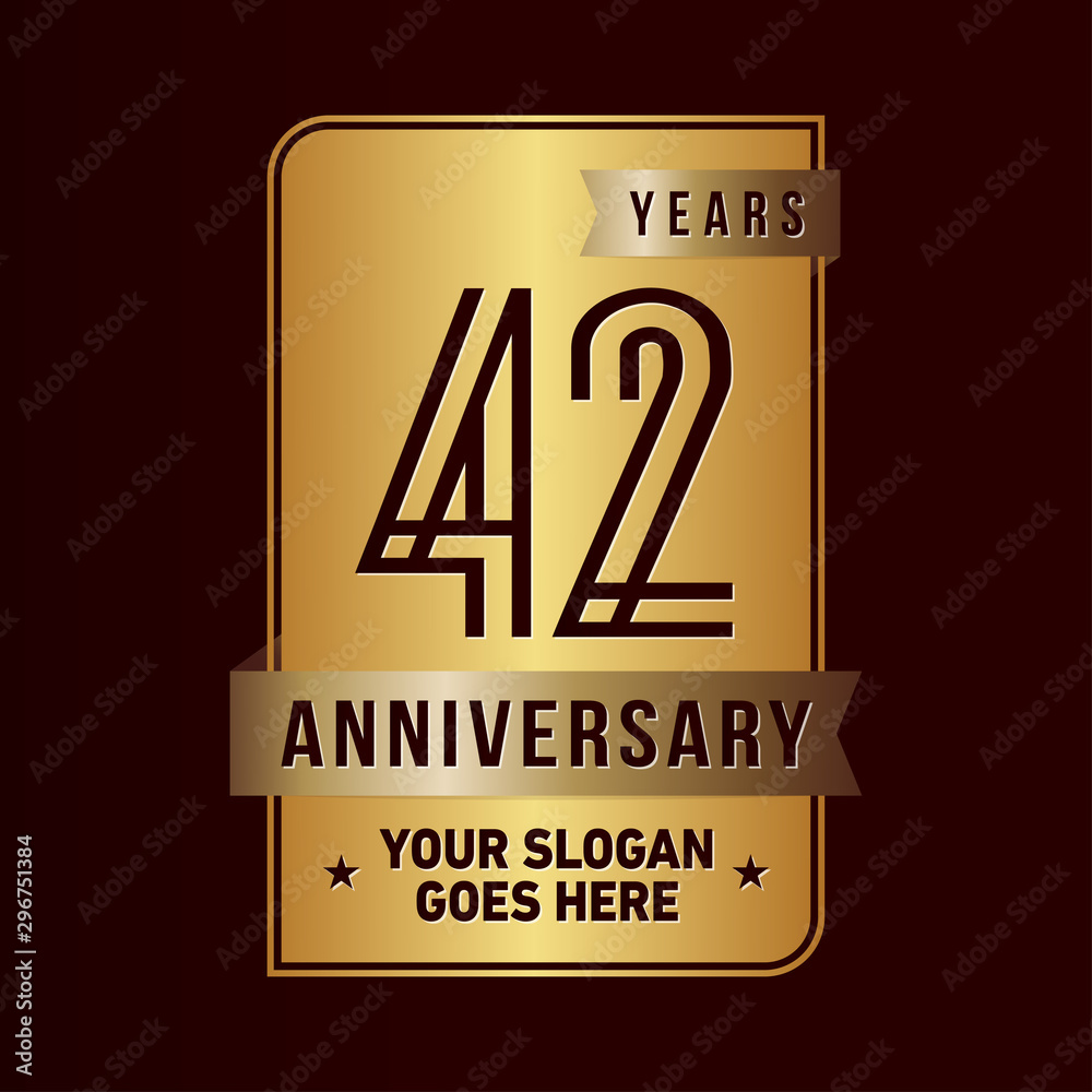 42 years anniversary design template. Forty-two years celebration logo ...