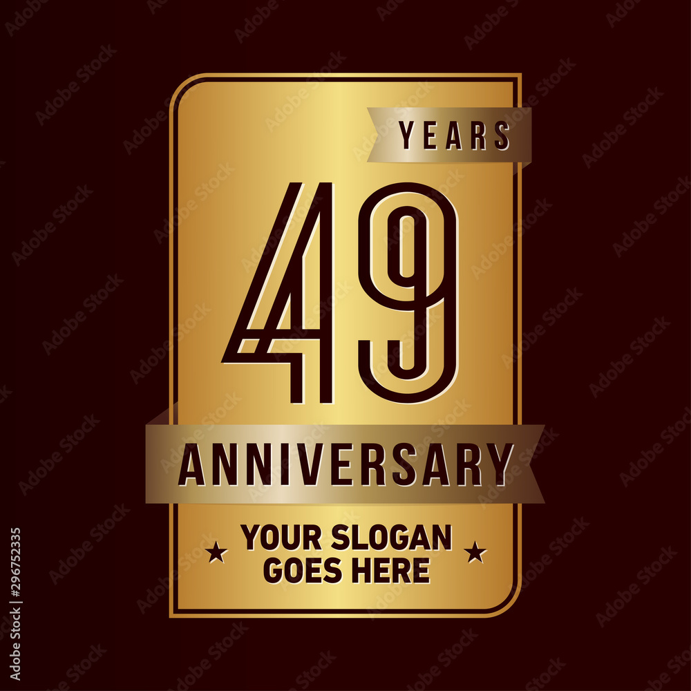 49 years anniversary design template. Forty-nine years celebration logo ...