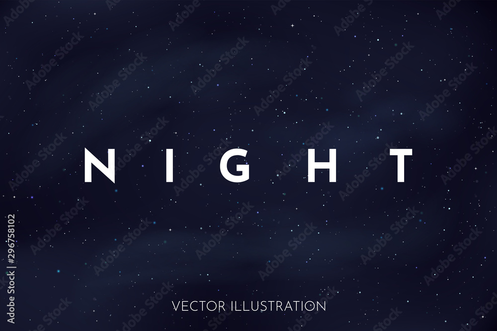 Vector realistic illustration. Night cosmic sky. Wallpaper. Template ...