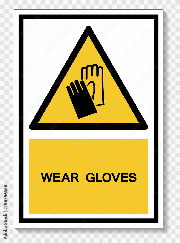 Wear Gloves Symbol Sign Isolate on transparent Background,Vector ...