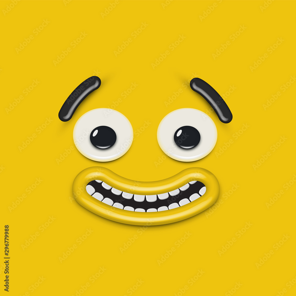 Yellow high-detailed emoticon face, vector illustration Stock Vector ...
