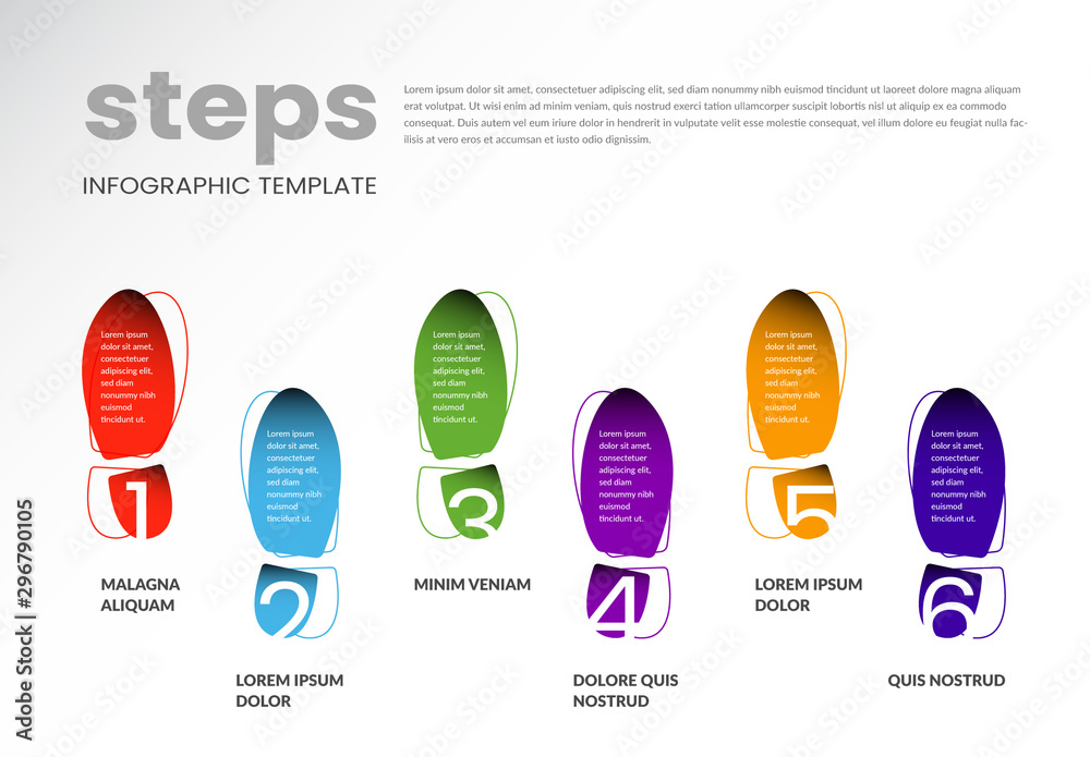 Info Chart Layout with Step Illustrations Stock Template | Adobe Stock