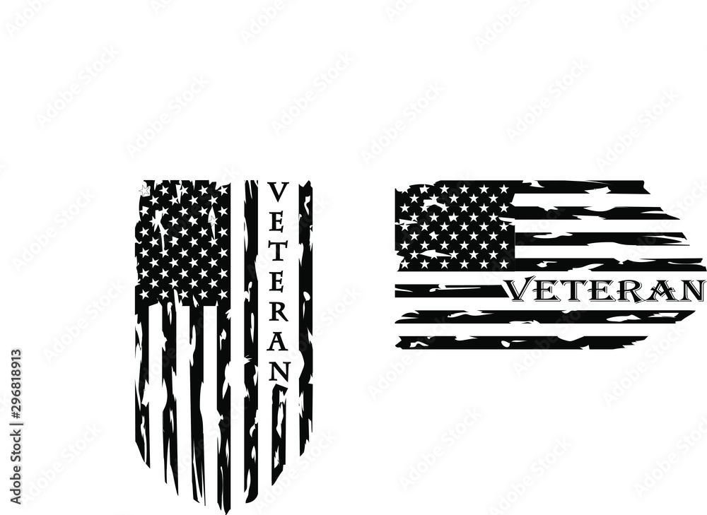 Distressed American veteran flag Stock Vector | Adobe Stock