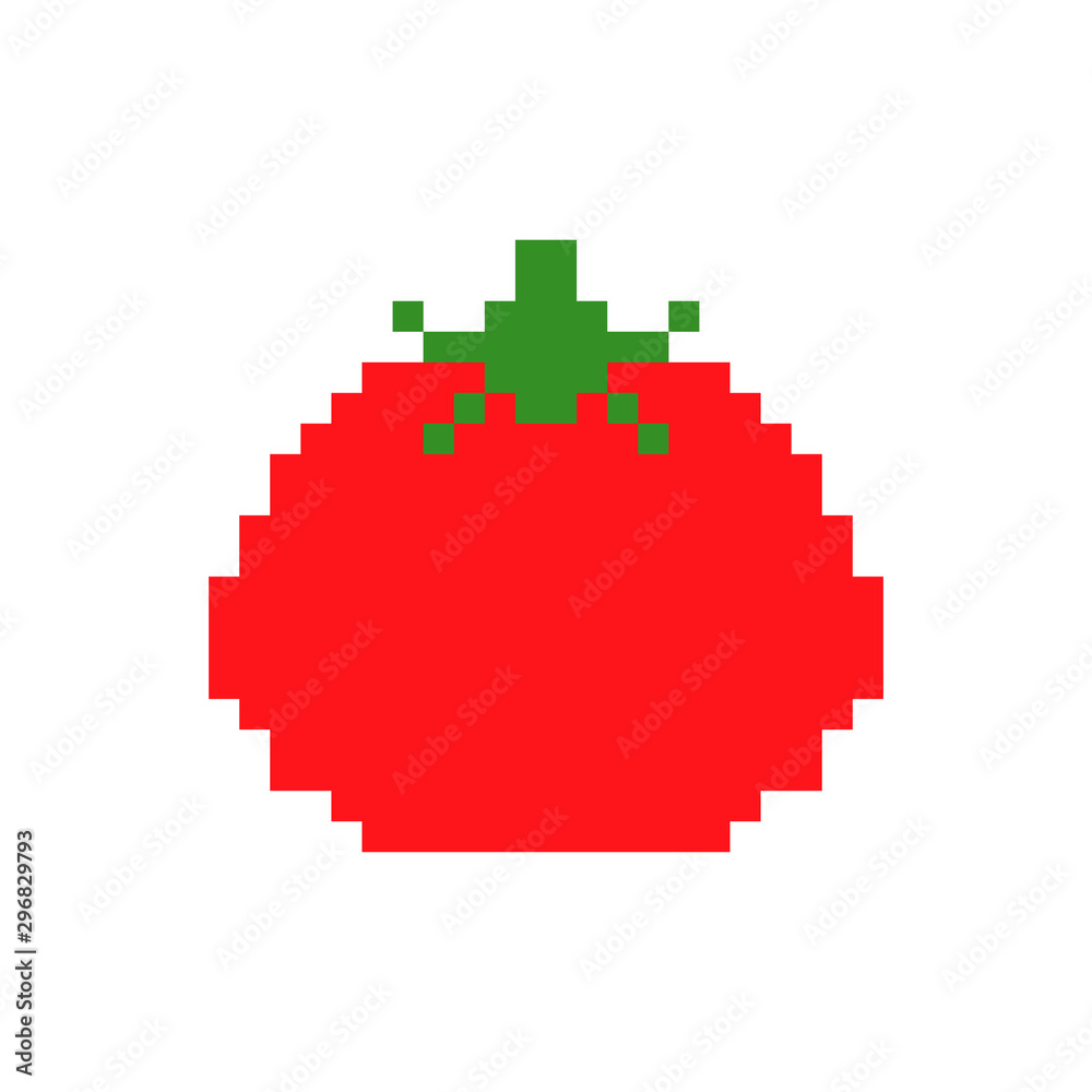 Tomato pixel art. Tomatoes 8 bit. Pixelate Vegetable. vector illustration Stock Vector | Adobe Stock