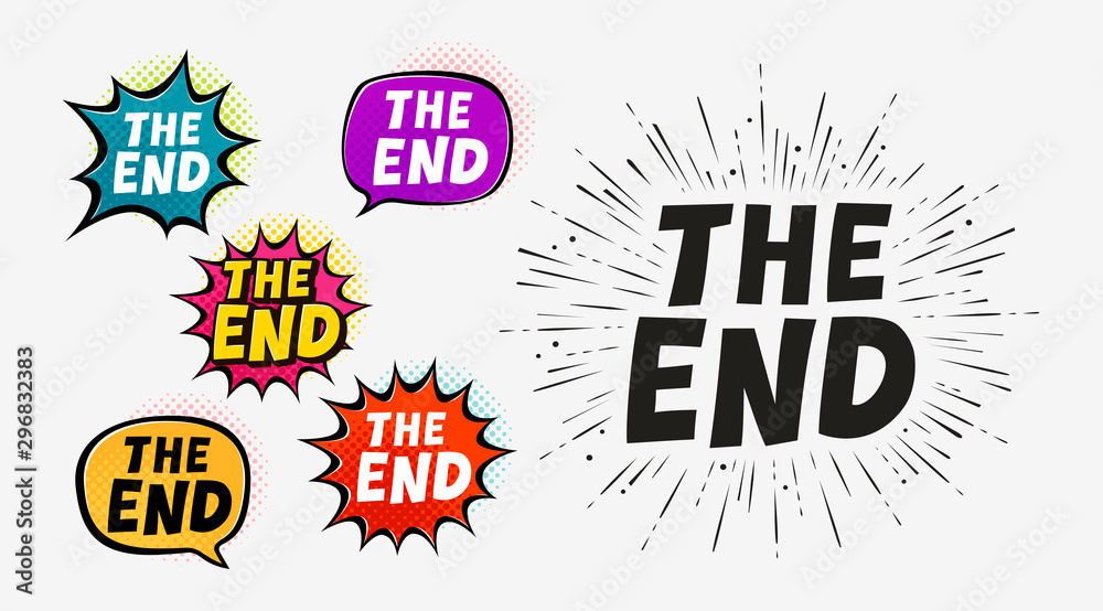 The End set of labels. Vector illustration Stock Vector | Adobe Stock