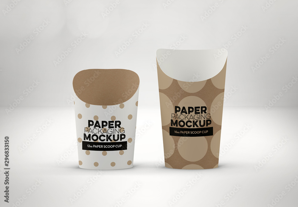 Paper Scoop Mockup in 2 Sizes Stock Template | Adobe Stock