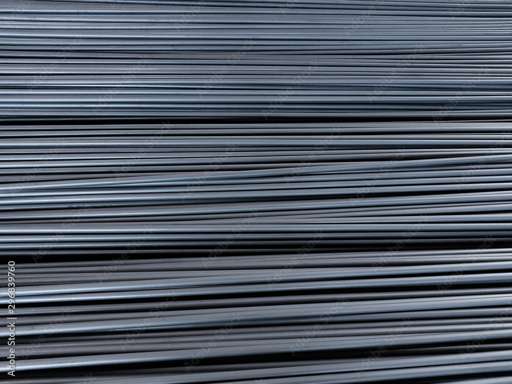 Industrial background. Steel bars reinforcement. Horizontal line Stock ...