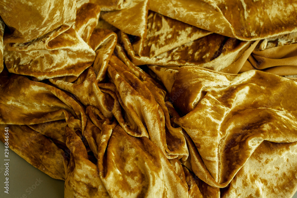 Gold velvet fabric Stock Photo | Adobe Stock
