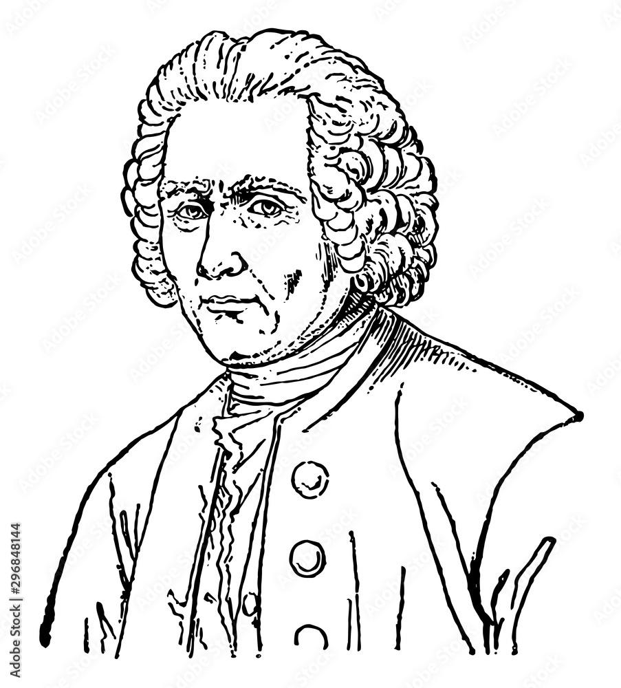 Vetor de Jean-Jacques Rousseau, vintage illustration do Stock | Adobe Stock