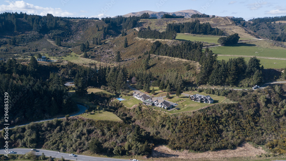 Aerial view of beautiful blue stream in Rakaia Gorge,New Zealand. Stock ...