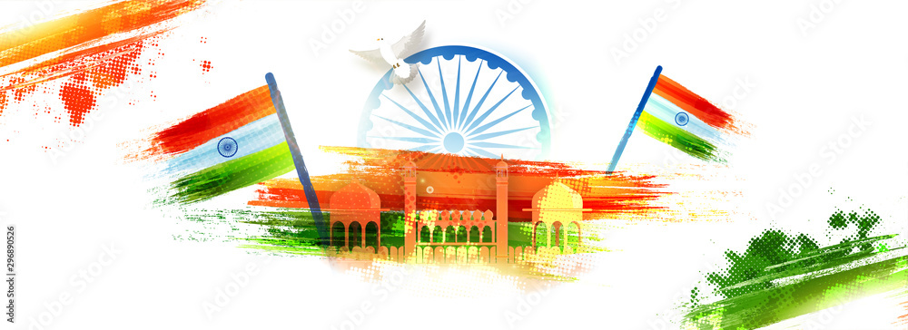 Social Media banner with Indian Flag and Monuments. Stock Vector ...