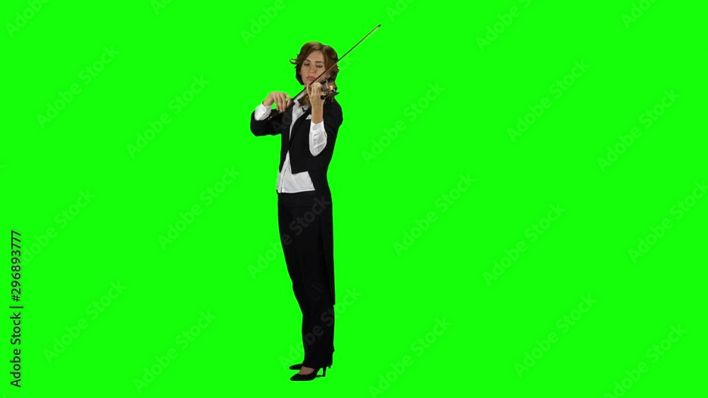 Musician plays the violin . Green screen Stock Video | Adobe Stock