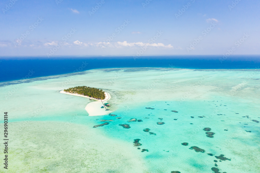 Tropical island surrounded by beautiful lagoons. Onok Island Balabac ...