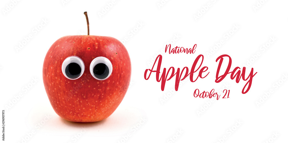 National Apple Day images. Red apple with googly eyes stock images ...