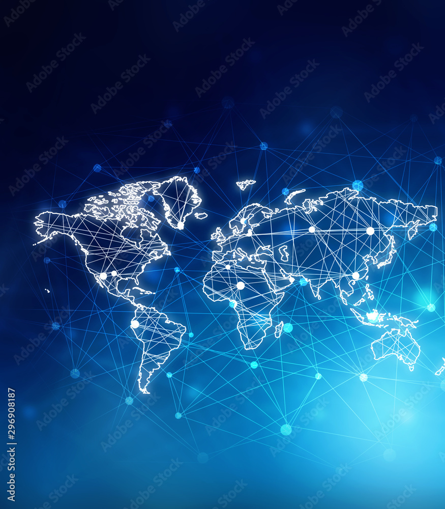 2d illustration world map abstract background Stock Illustration ...