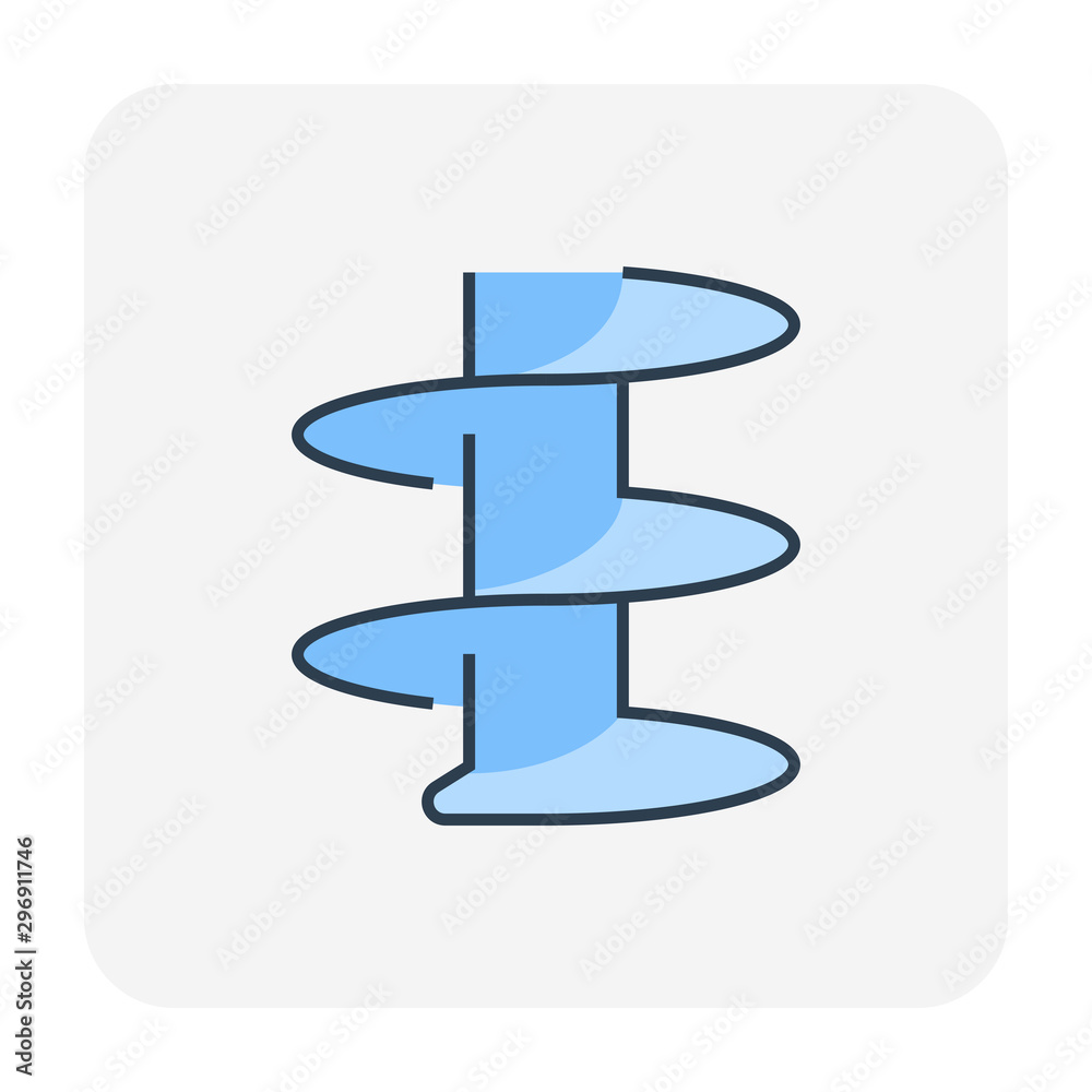 Earth auger drill bit vector icon. Spiral machine equipment tool. Parts ...